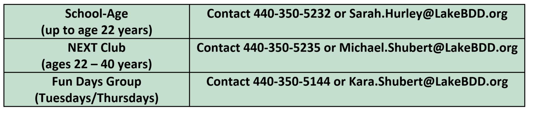 Community Recreation Program - Lake County Board of DD / Deepwood